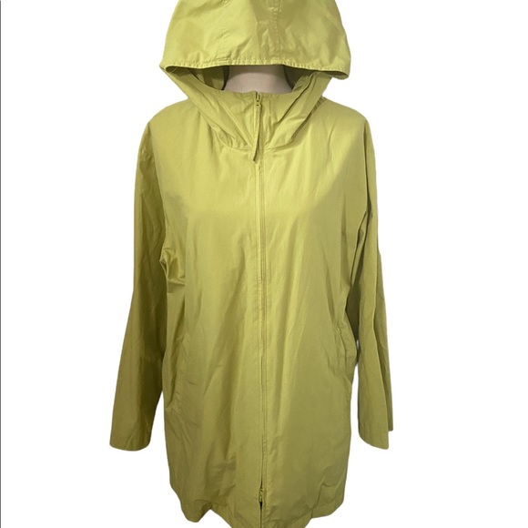 Eileen Fisher | Jackets & Coats | Eileen Fisher Chartreuse Hooded Light ...